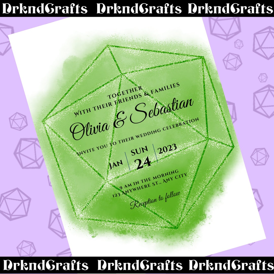 Wedding Invitation Design for Dungeons and Dragon Players, Save the ...