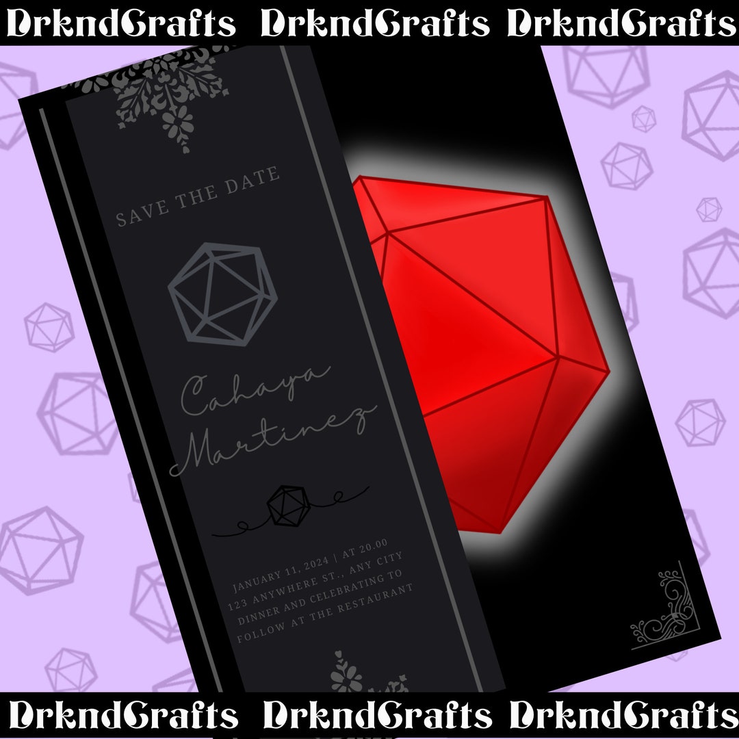 Wedding Invitation Design for Dungeons and Dragon Players, Save the ...