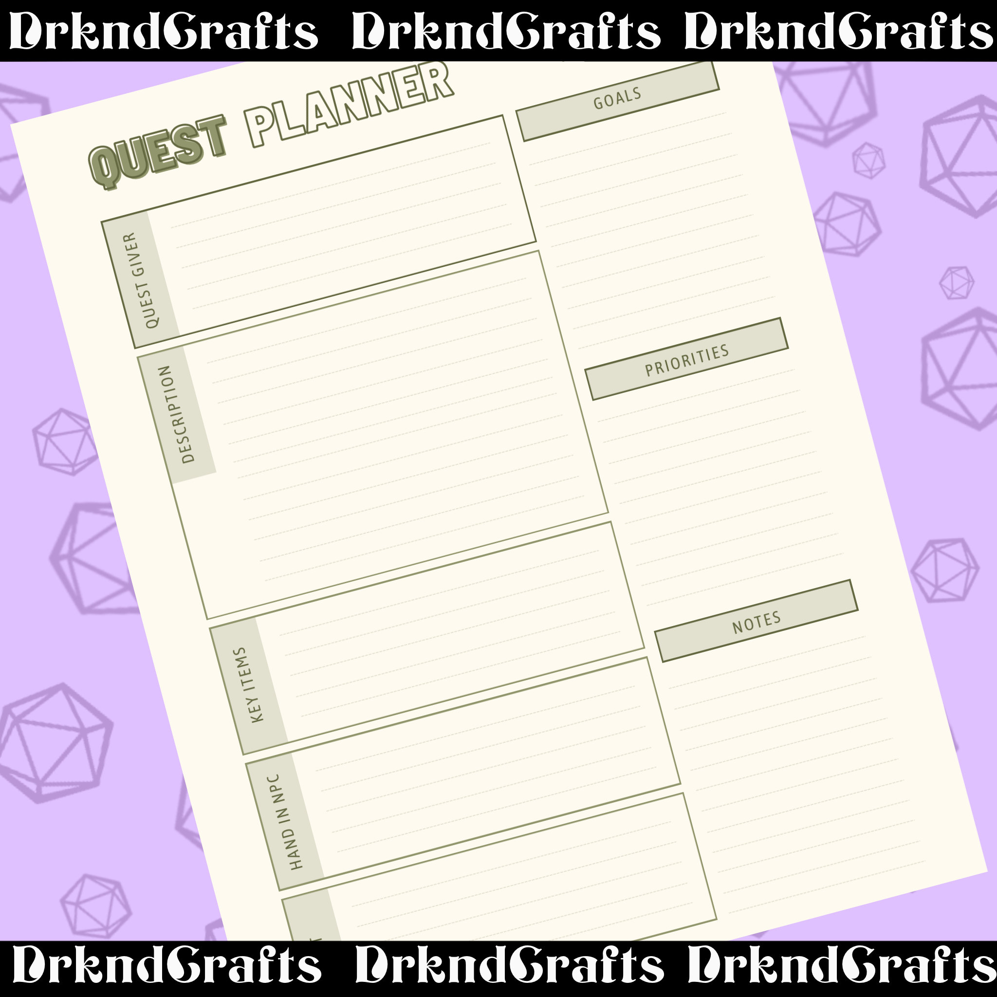 Dungeons and Dragons Planner for Dnd Sessions, Dnd Quest Planner for ...
