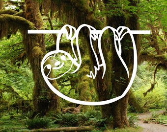Sloth Car Window Decal - Etsy