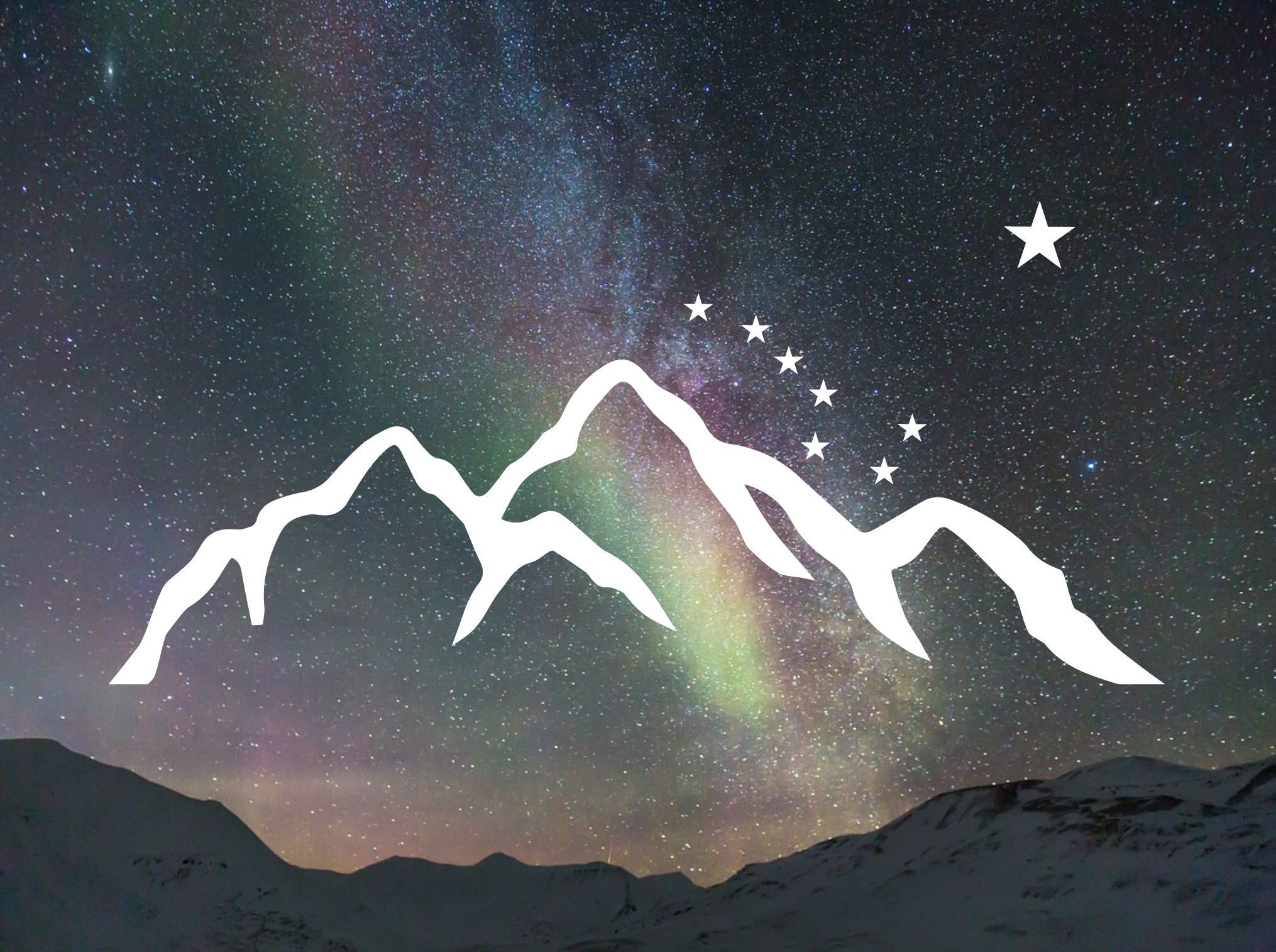 Alaska Mountain Decal / Alaska Big Dipper Decal / Alaska State | Etsy