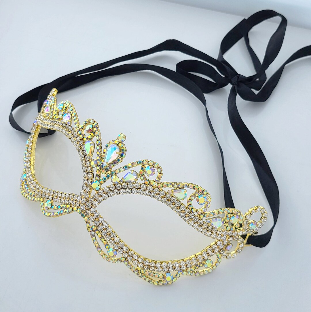 Crystal Rhinestone Masquerade Eye Mask - Etsy