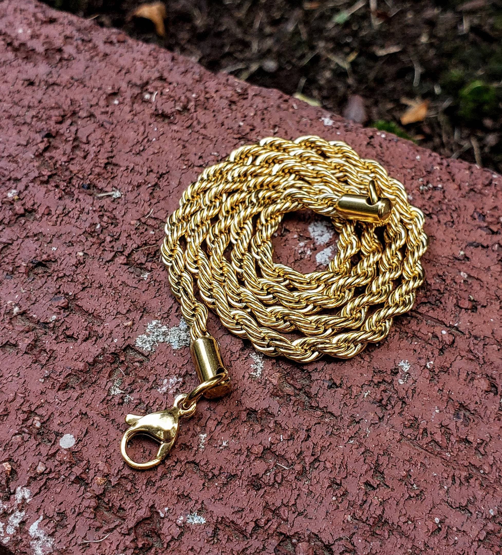 18K Gold Plated Stainless Steel Thin Rope Chain 2mm / 3mm / - Etsy