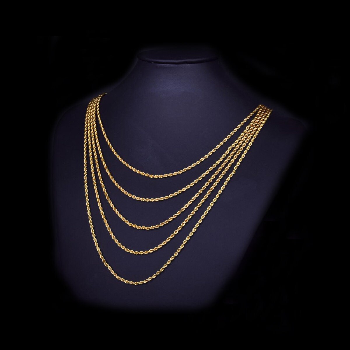18K Gold Plated Stainless Steel Thin Rope Chain 2mm / 3mm / - Etsy