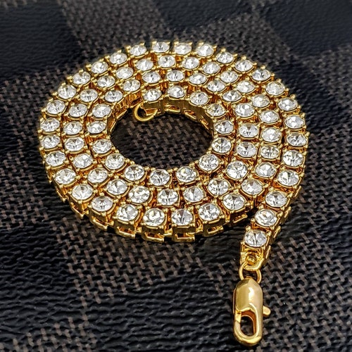 Silver 5mm CZ Diamond Tennis Link Chain - Etsy