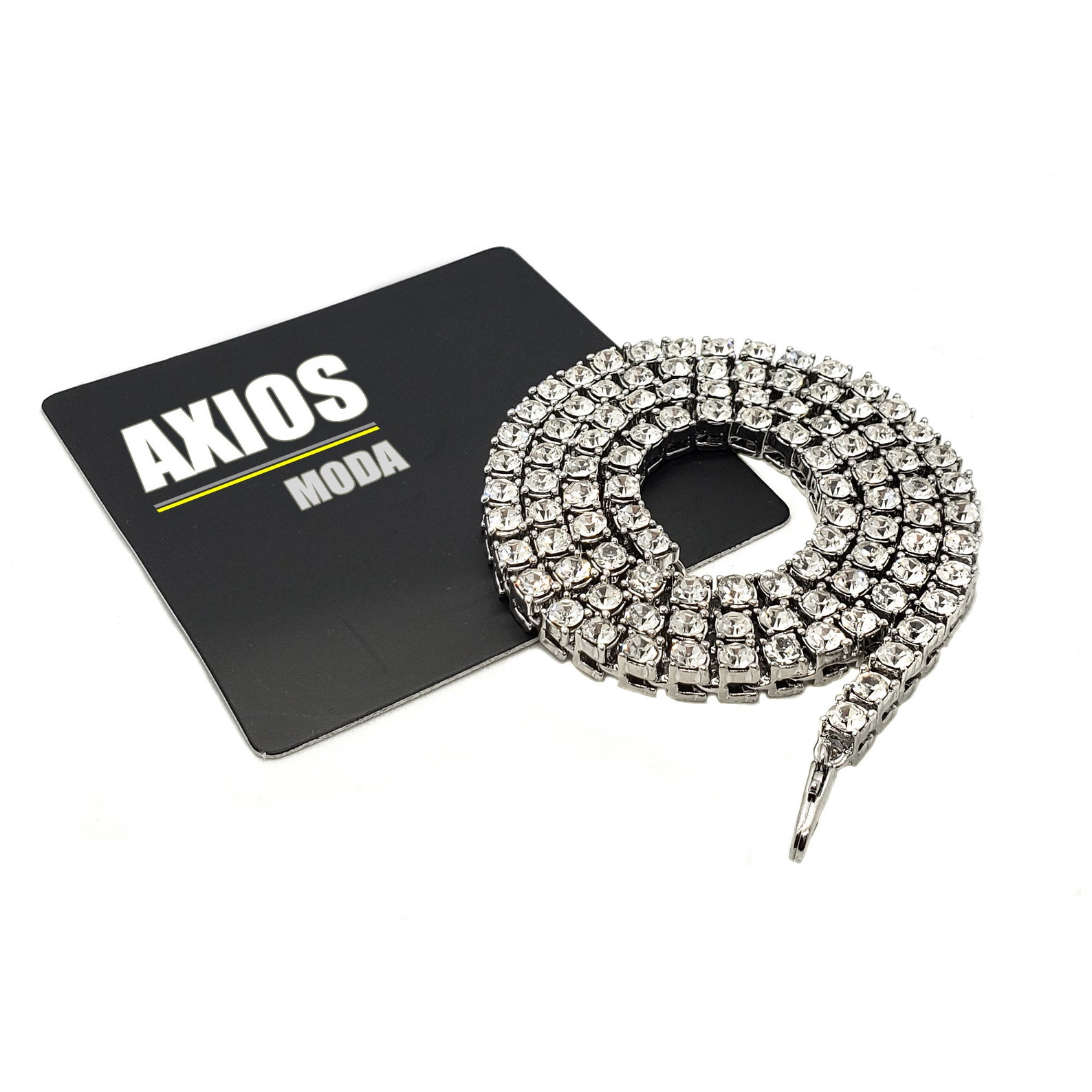 Silver 5mm CZ Diamond Tennis Link Chain - Etsy