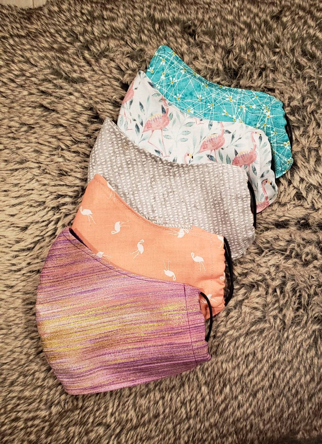 2 Layer Face Mask With Filter Pocket, Washable,face Masks W/neck Strap ...