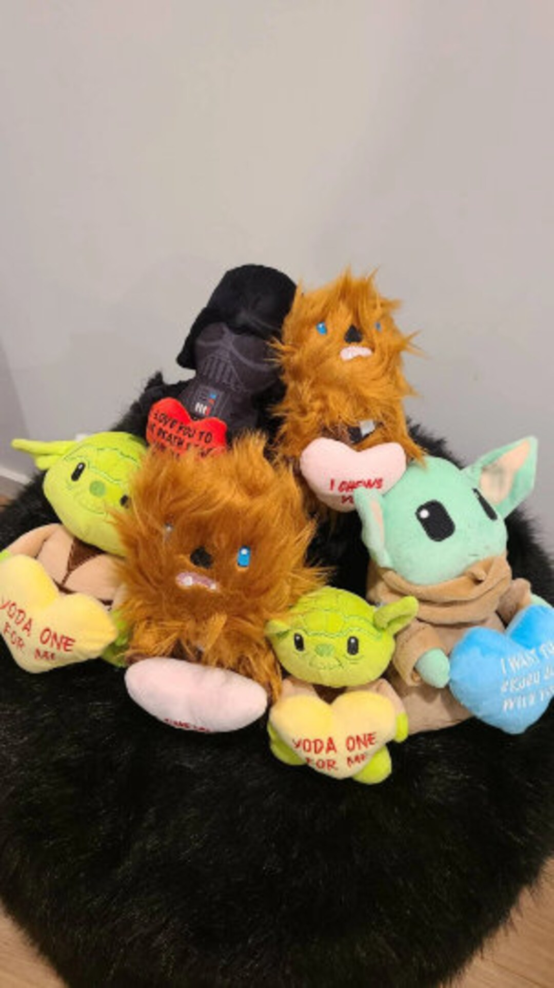 Love Darth Vader, Yoda, Chewbacca & Young Yoda Plush Dog Toys With ...