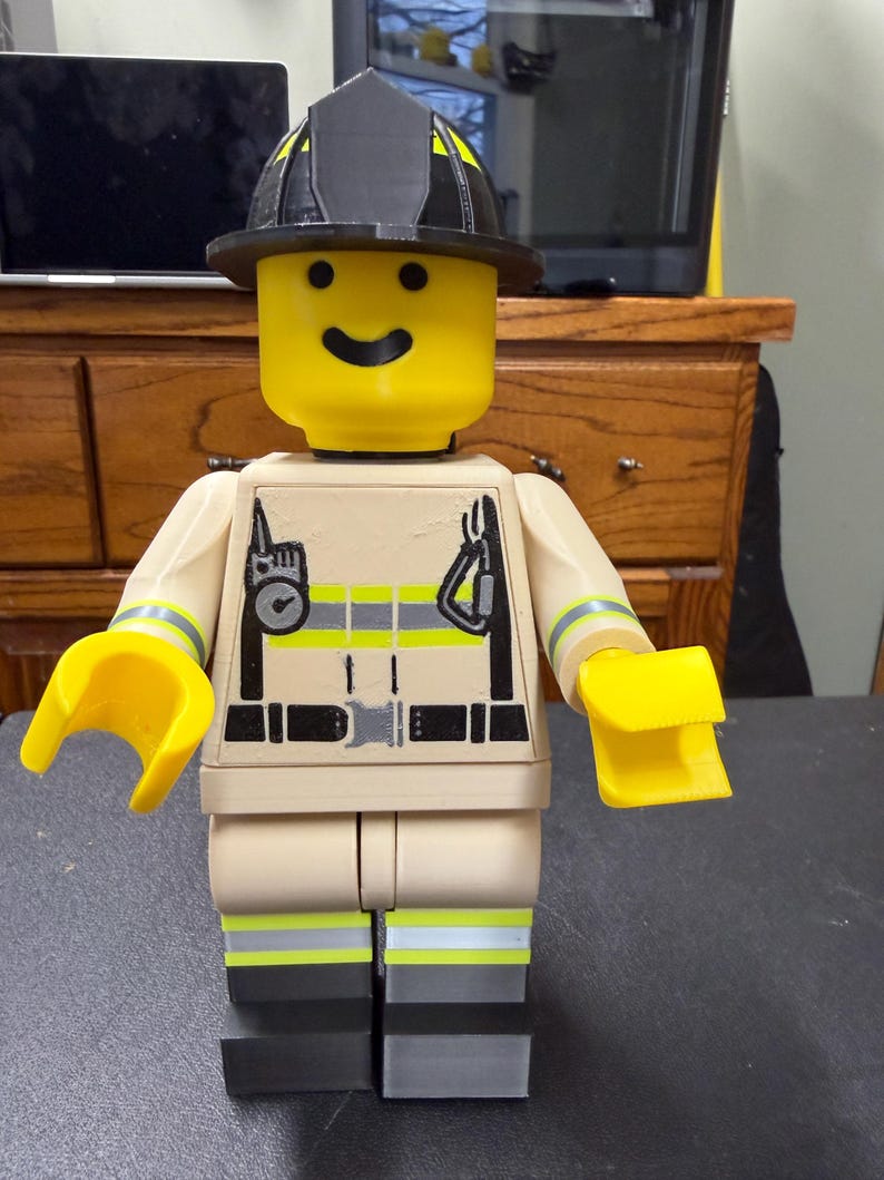 8” Fireman Brick Figure – 3D Printed Firefighter Collectible - Etsy