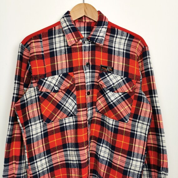 Rare! Alpe Vintage men's wool shirt, checked flannel … - Gem