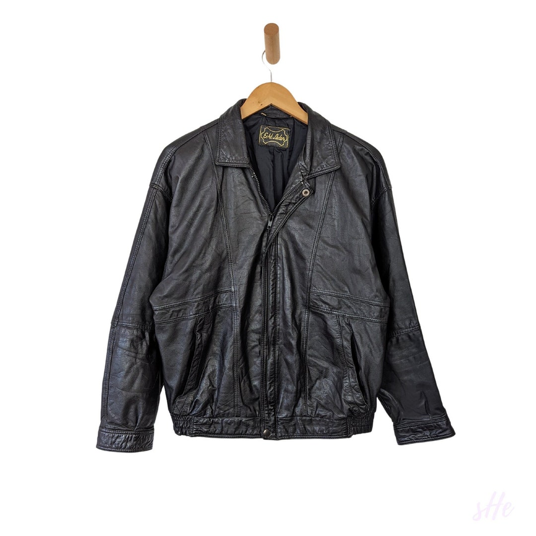 70s Vintage Leather Jacket M Black: Handmade Made in Germany - Etsy