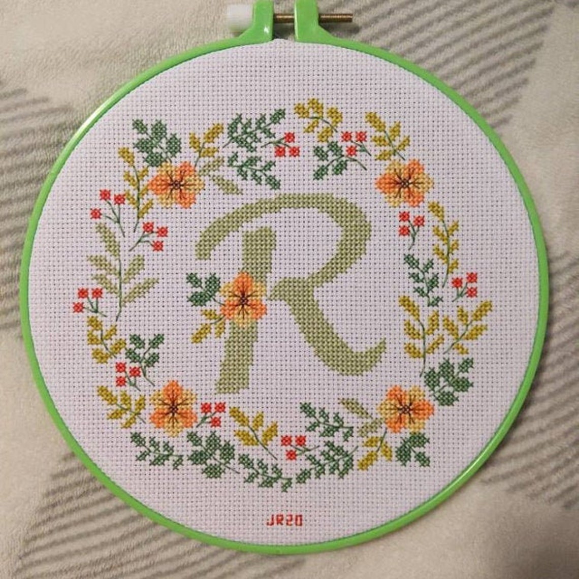 Monogram R of Spring Grass Alphabet Cross Stitch Pattern - Etsy Canada