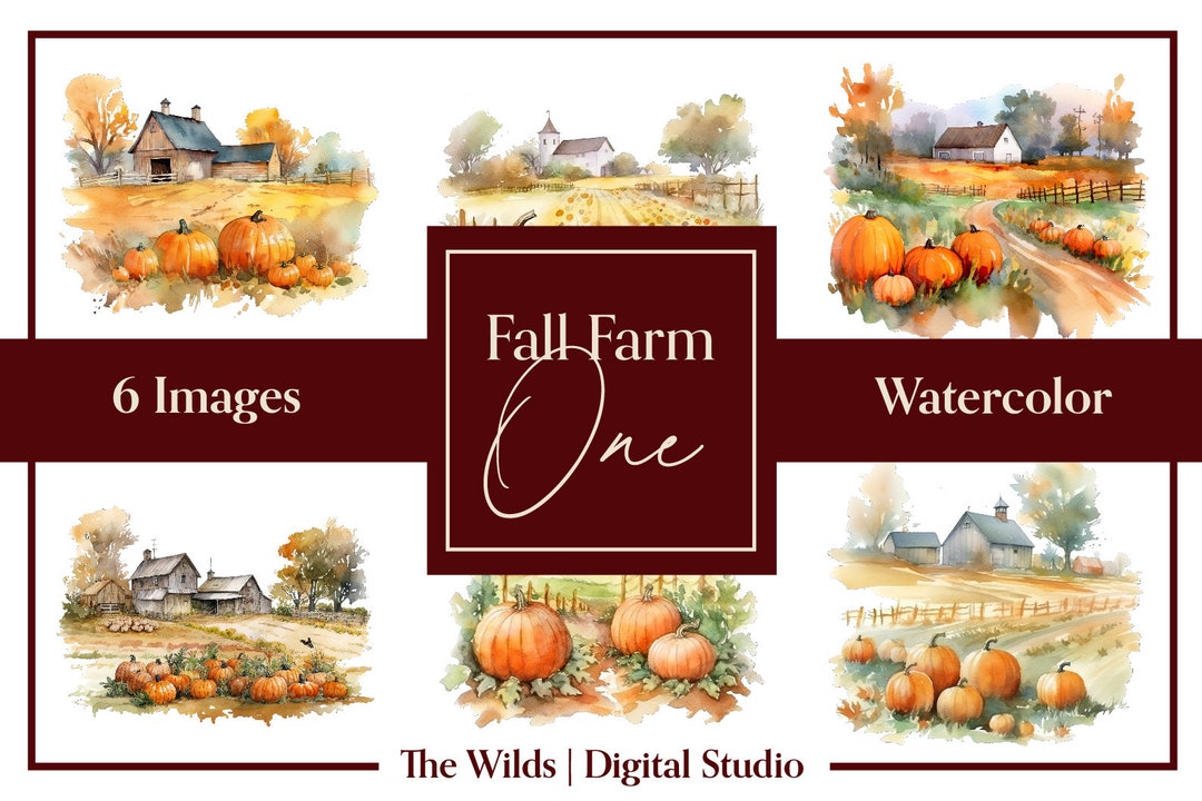 Fall Farm Digital Artwork - PNG Digital Format Instant Download for ...