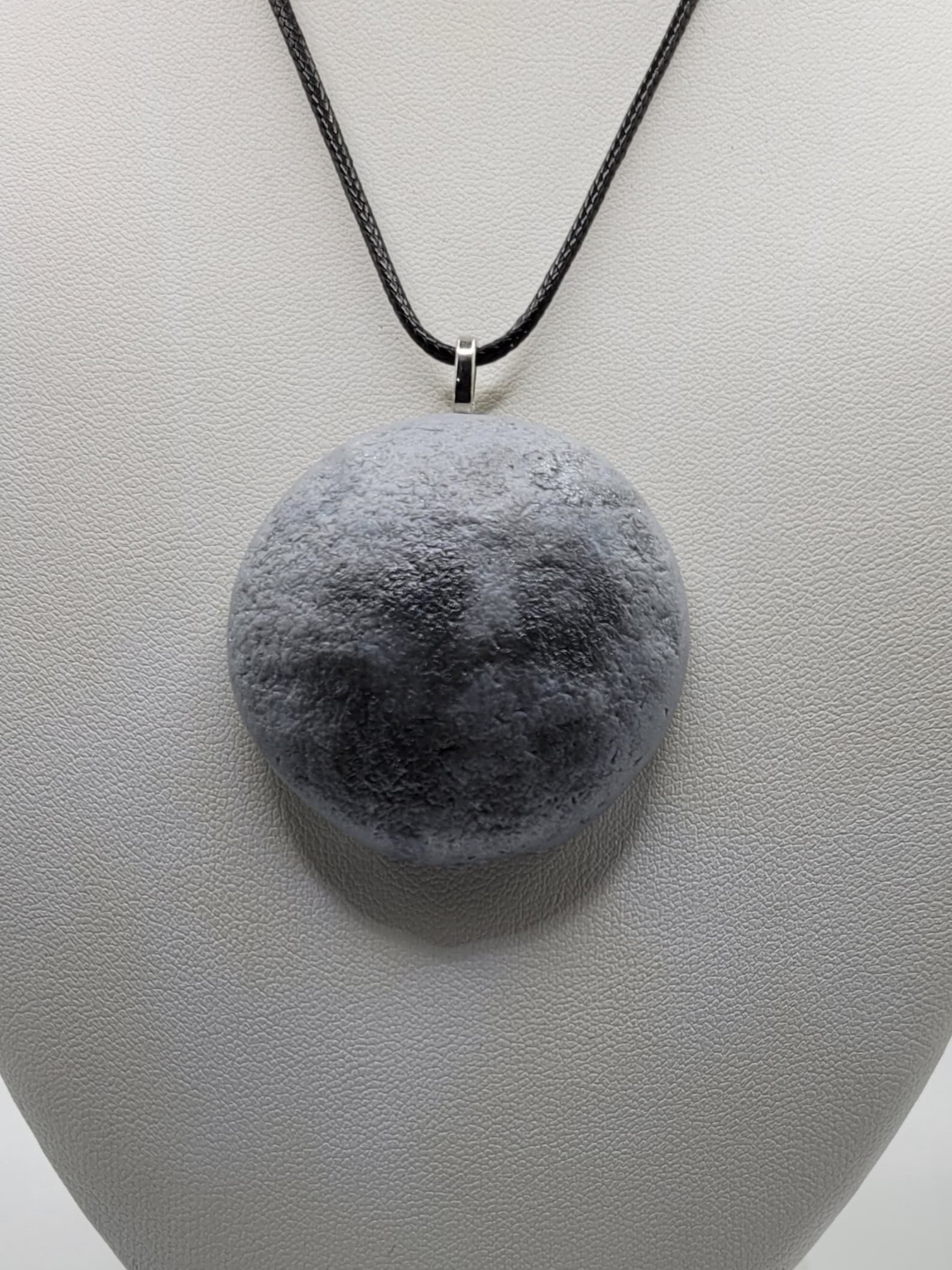 Moon Pendant Necklace Realistic Lunar 40mm Handmade Polymer Clay ...