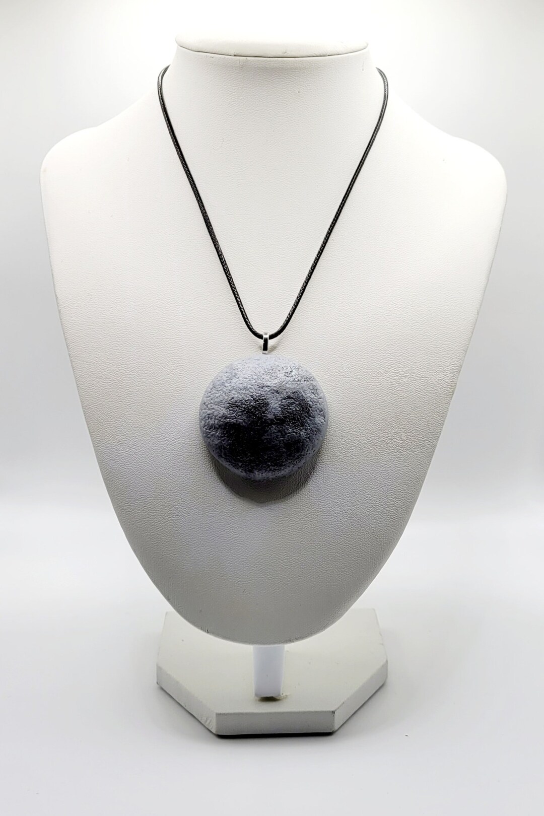 Moon Pendant Necklace Realistic Lunar 40mm Handmade Polymer Clay ...