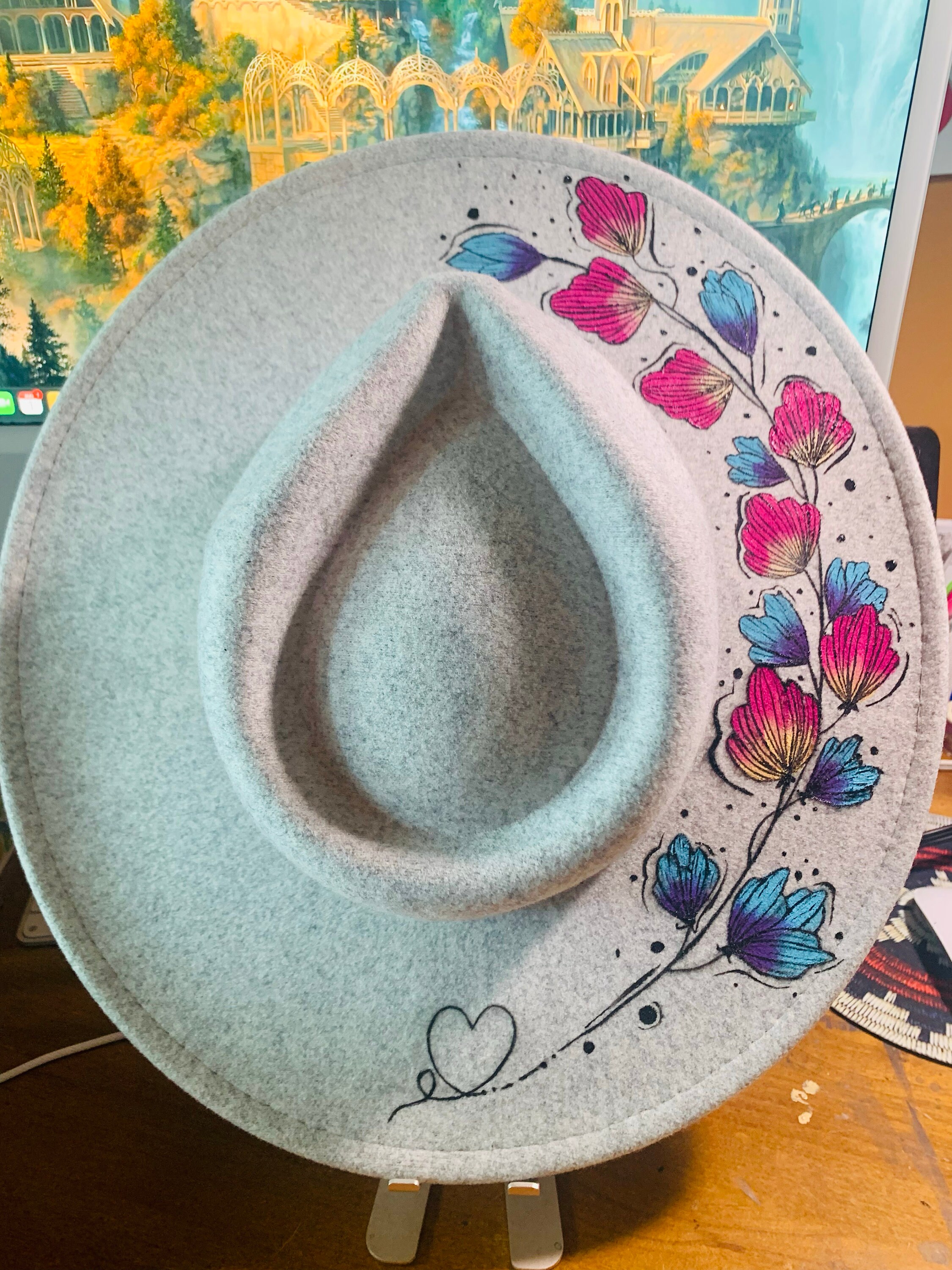 Hand Painted Fedora Hat - Etsy