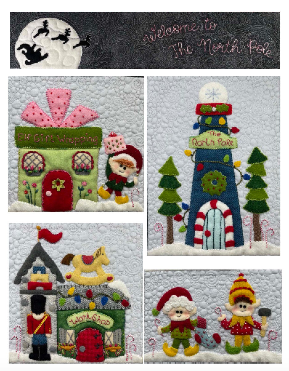 North Pole Quilt Pattern Pdf Christmas Quilt Pattern Felted Etsy