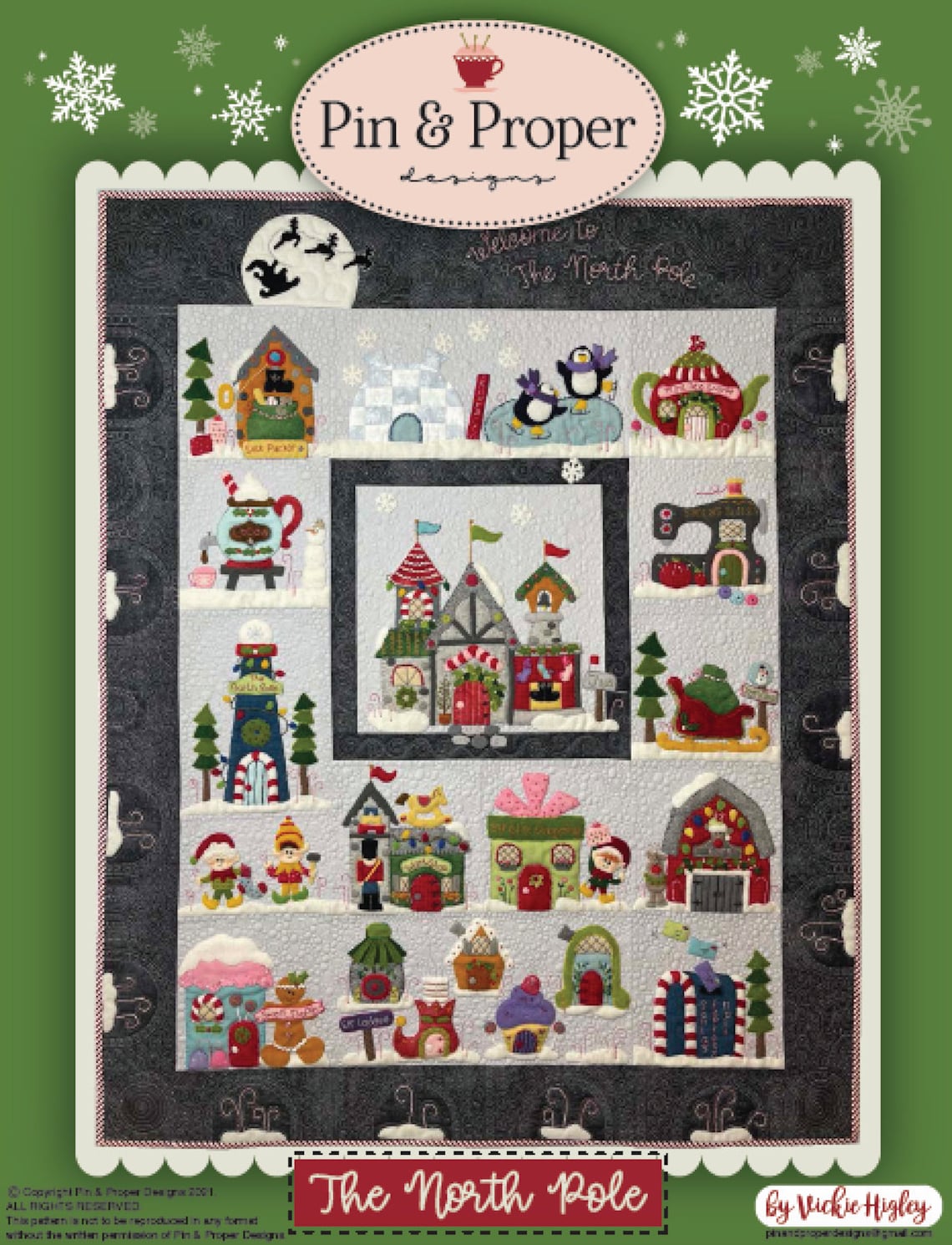 North Pole Quilt Pattern PDF, Christmas Quilt Pattern, Felted Wool ...