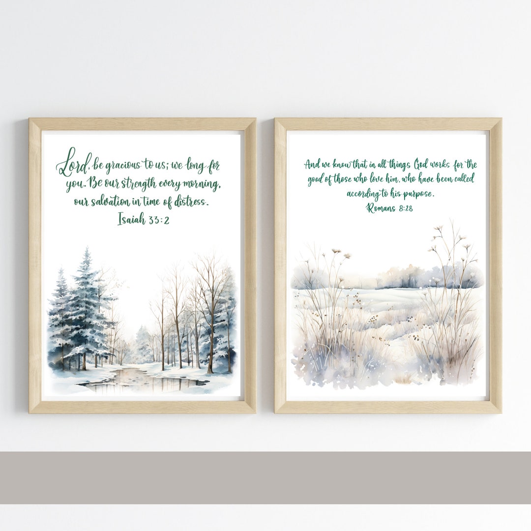 Winter Landscape Bible Verses Wall Art Prints - Etsy