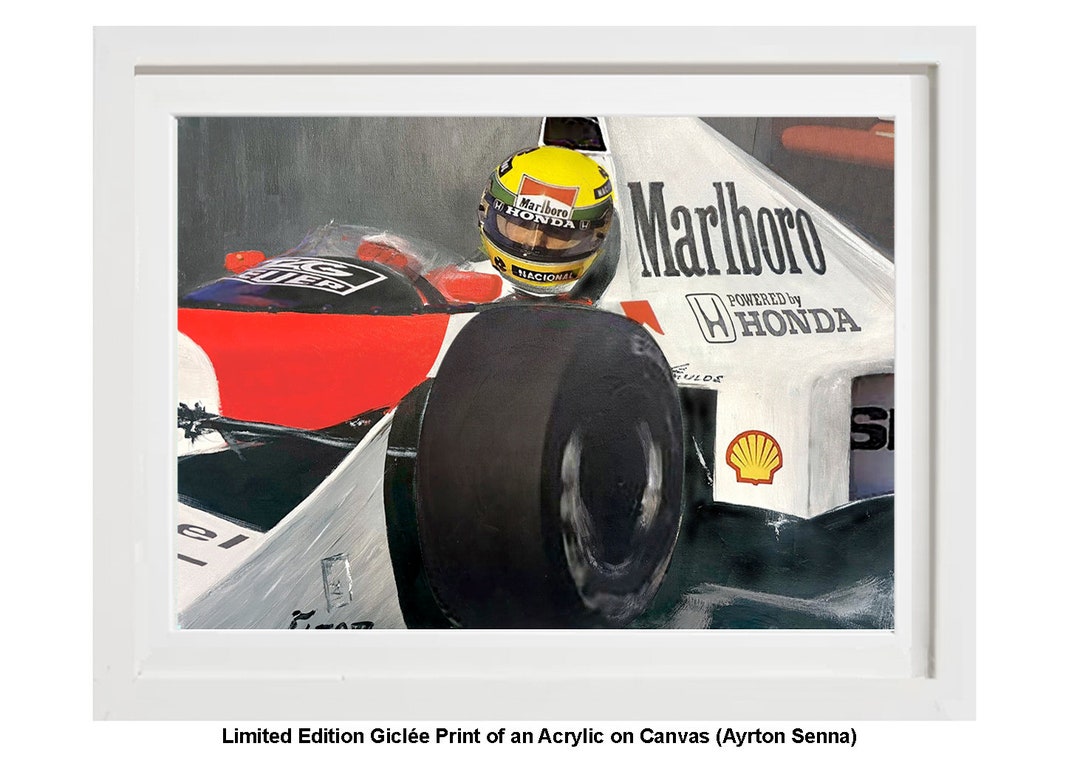 AYRTON SENNA, Framed Limited Edition Fine Art Giclée Print, From an ...