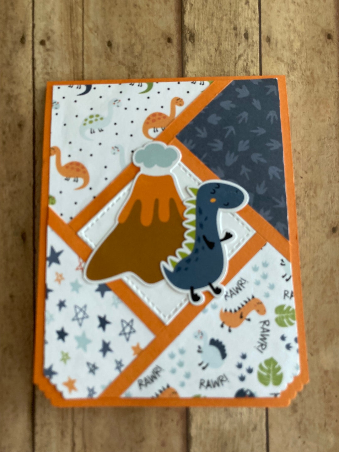 Happy Birthday Dinosaur Greeting Card, Kids Birthday Card - Etsy