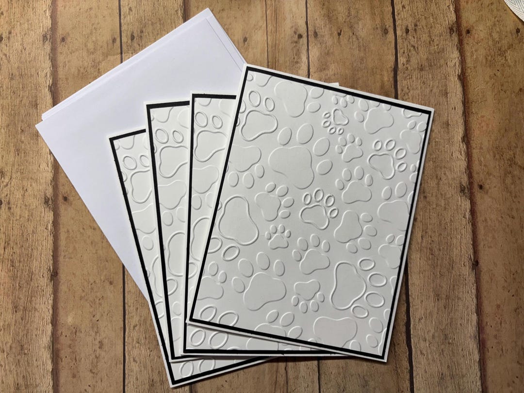 Paw Print Note Set, Pet Notes, Set of 4 With Envelopes - Etsy