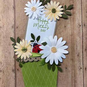 Mother’s Day Flower Pot With Ladybug Greeting Card, Green - Etsy
