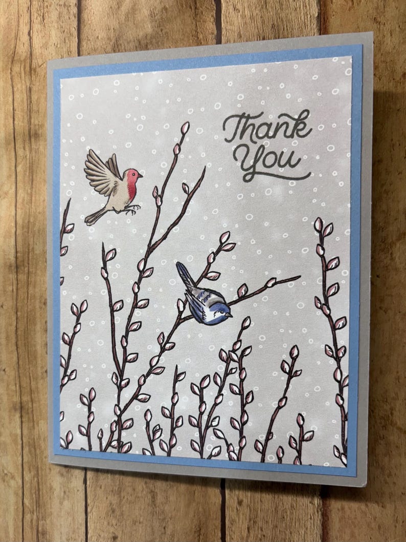 Winter Birds Thank You Greeting Card - Etsy