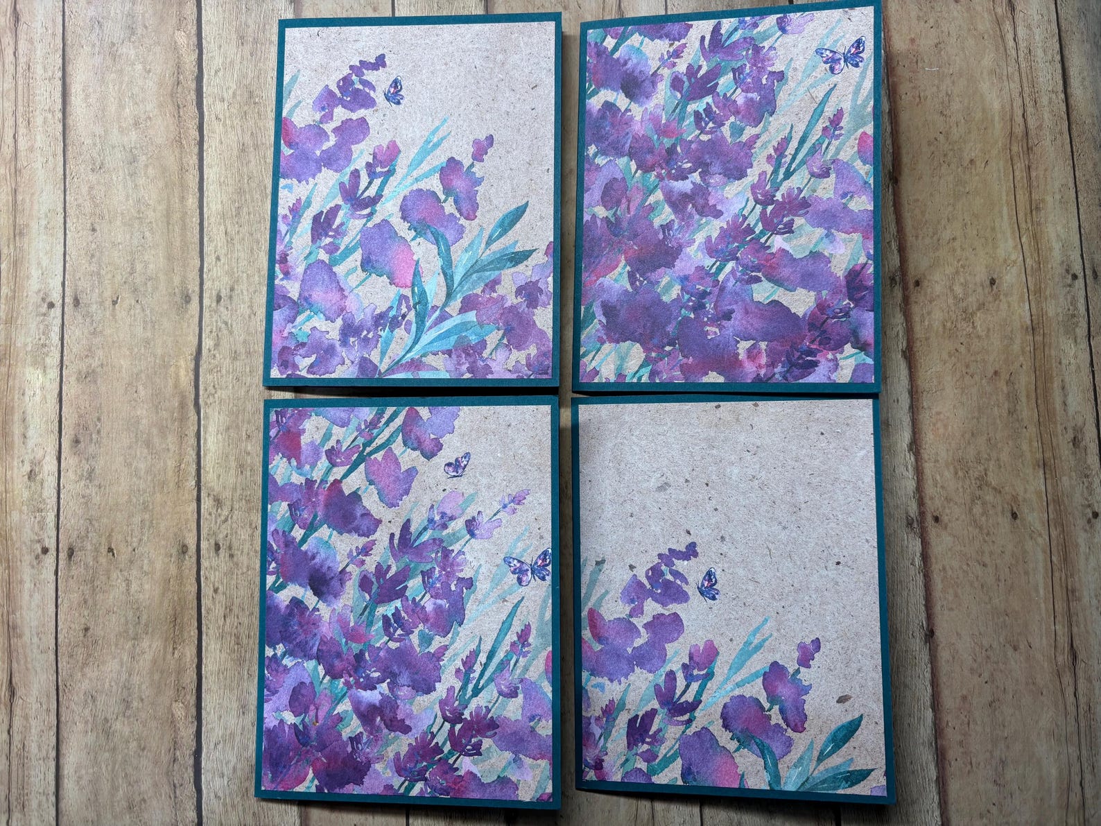 Lavendar Themed Blank Cards, Set of 4 - Etsy