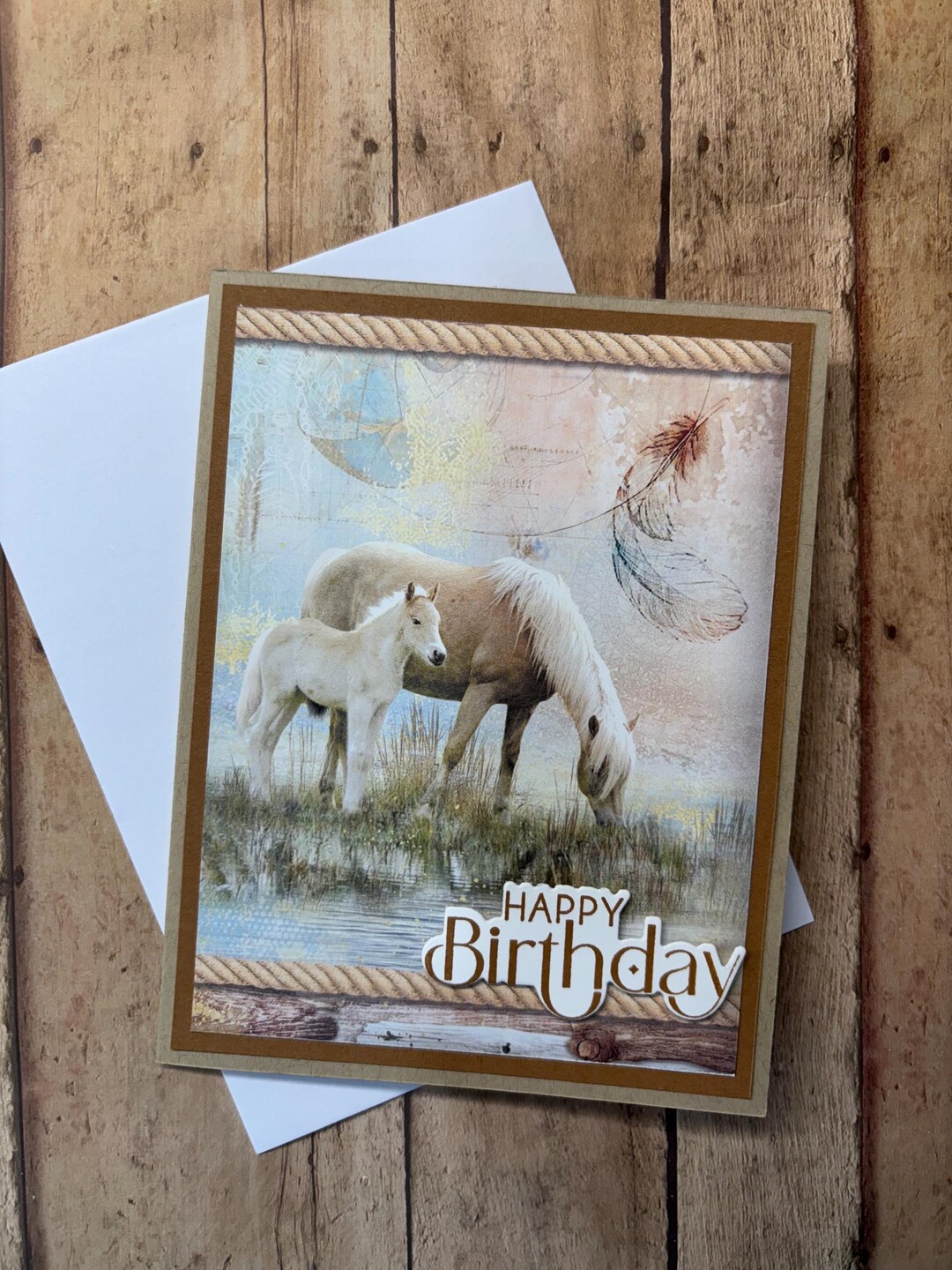 Mare and Foal Happy Birthday Card, Nature - Etsy
