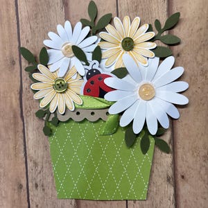 Mother’s Day Flower Pot With Ladybug Greeting Card, Green - Etsy