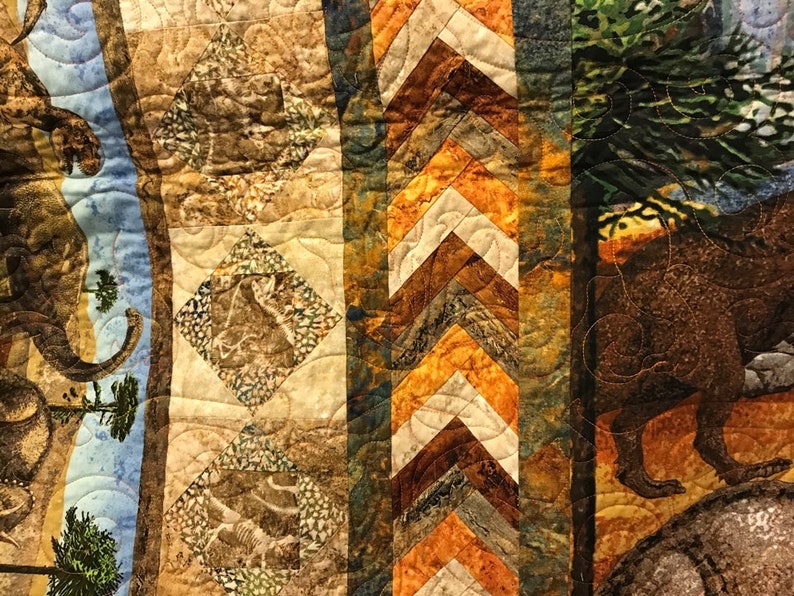 Dinosaur Quilt / Wall Hanging / Jurassic / Fossils / Dinosaurs - Etsy