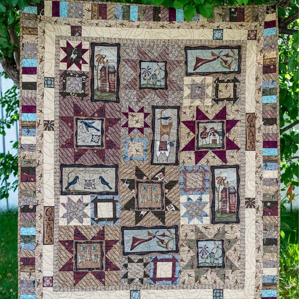 Whimsical Chickens Quilted Blanket - Etsy