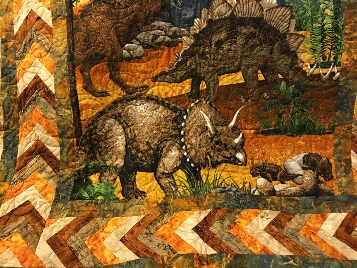 Dinosaur Quilt / Wall Hanging / Jurassic / Fossils / Dinosaurs - Etsy ...
