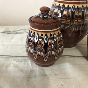 Vintage 1960s Bulgarian Troyan Redware Terracotta Pottery Pitcher Cream ...