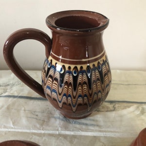 Vintage 1960s Bulgarian Troyan Redware Terracotta Pottery Pitcher Cream ...