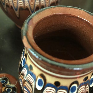 Vintage 1960s Bulgarian Troyan Redware Terracotta Pottery Pitcher Cream ...