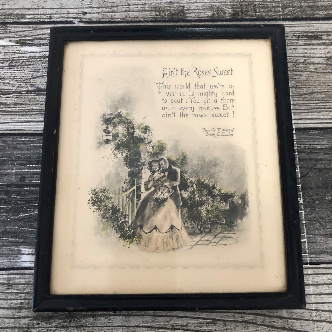 Vintage 1930s Buzza Motto Picture Aint the Roses Sweet - Etsy