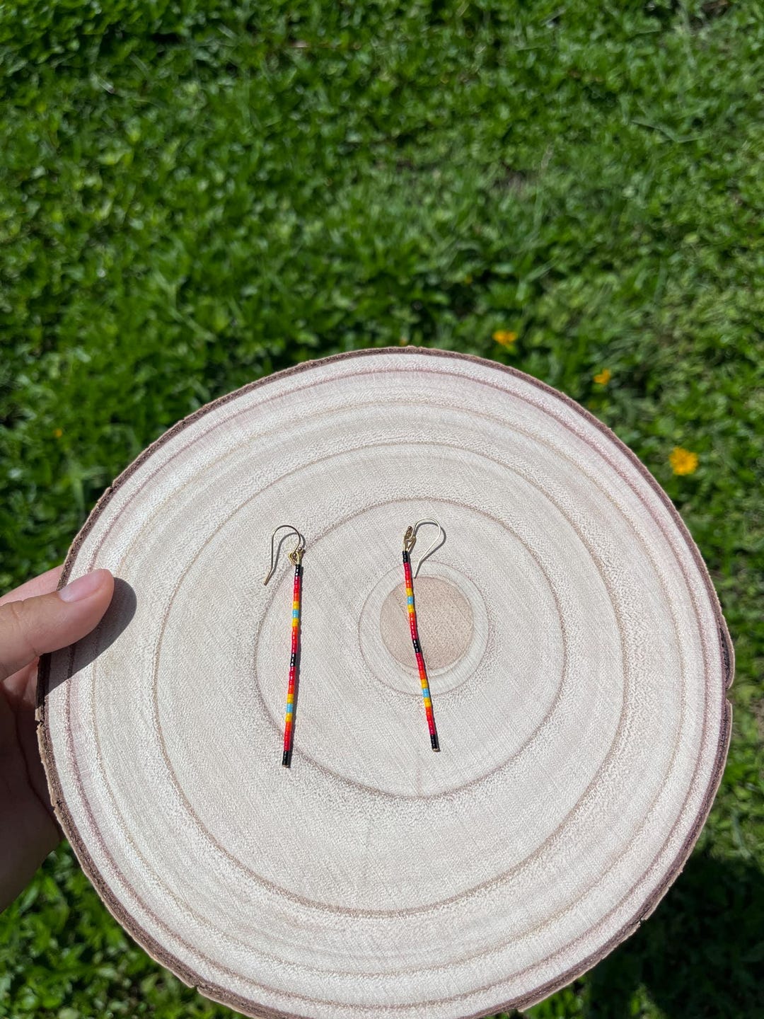 Mayan Pin Seed Bead Earrings – Seed Bead Jewelry – Colorful Beadwork ...