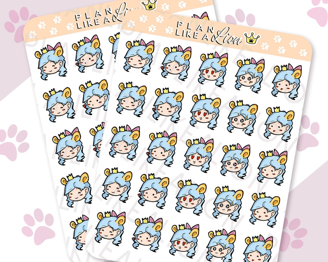 Lea Happy Emoticon Planner Stickers | Kawaii Bullet Journal Stickers ...