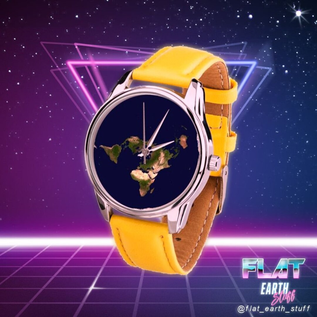 Flat Earth Map Watch Flat World Map Watch World Map Art Watch Geography ...