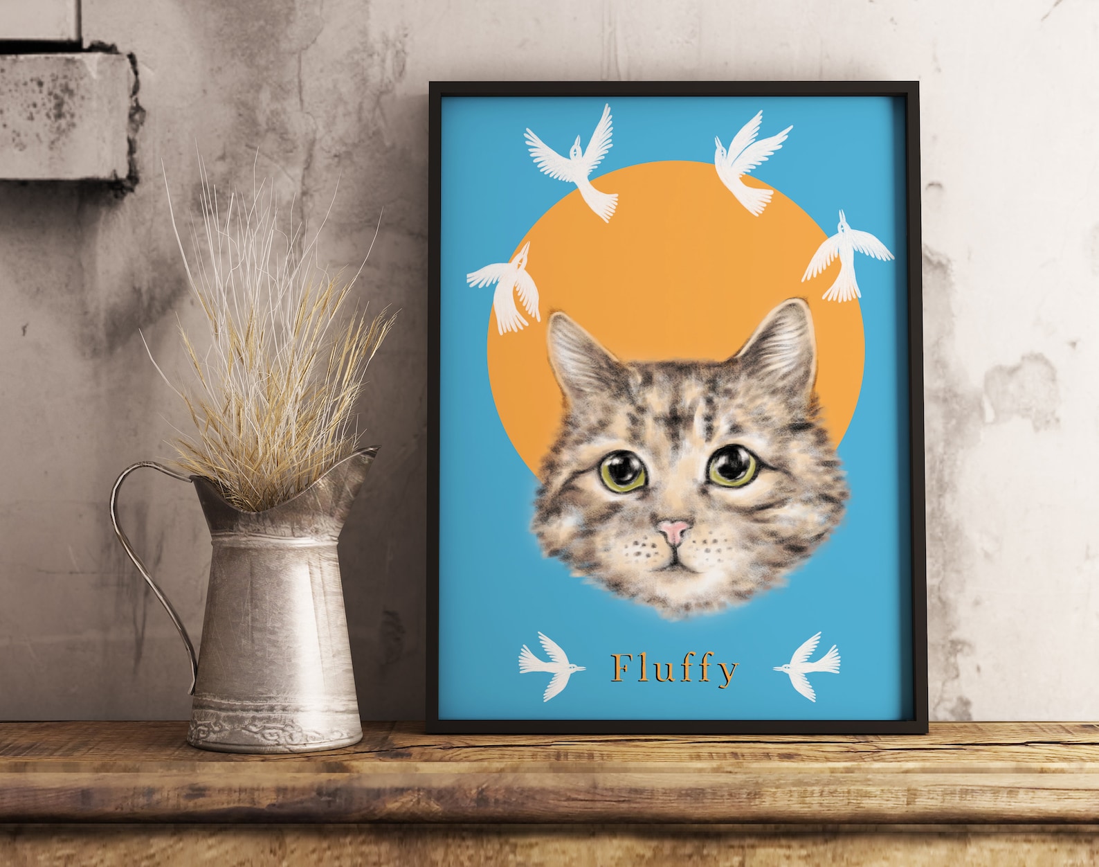 Custom Cat Portrait Personalized Gift Christmad Gift for Cat - Etsy