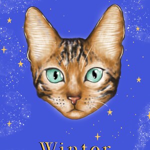 Custom Cat Portrait Personalized gift Christmad Gift for Cat | Etsy