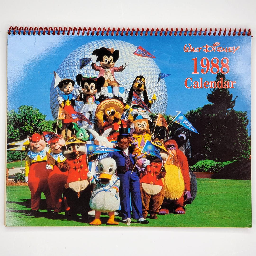 Vintage Walt Disney World Calendar 1988 Disney Figment Dreamfinder ...