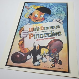 Pinocchio Poster Authentic Disney Movie Print Art 11x14 Lithograph ...