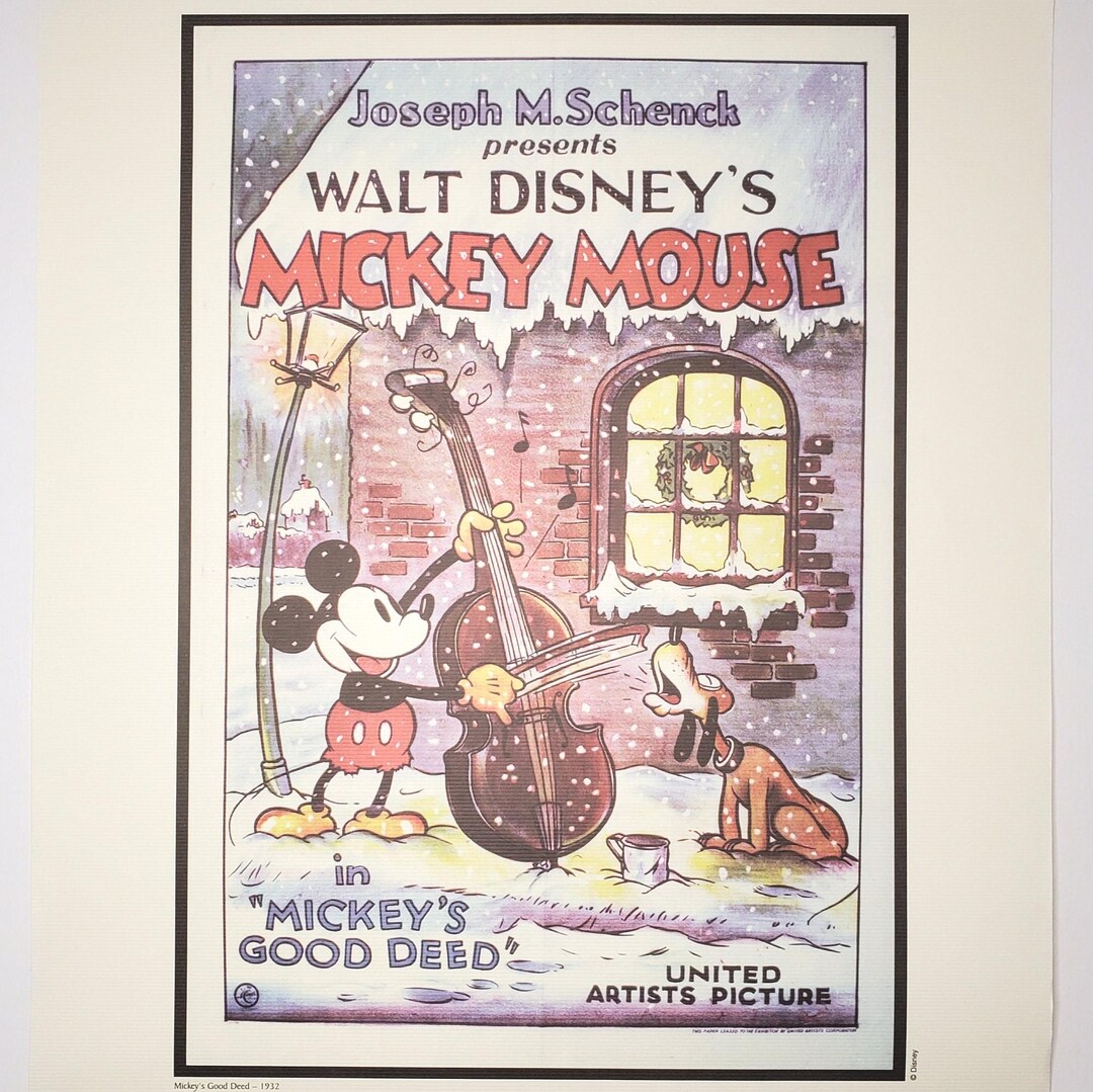 Walt Disney's Mickey's Good Deed Movie Poster Authentic Disney Print ...