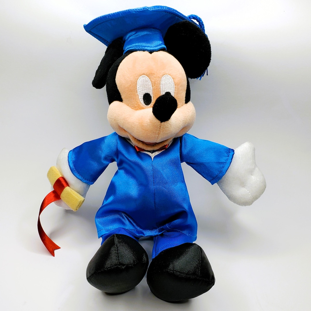 Graduation Mickey Mouse Plush Disney Parks Diploma High School College ...
