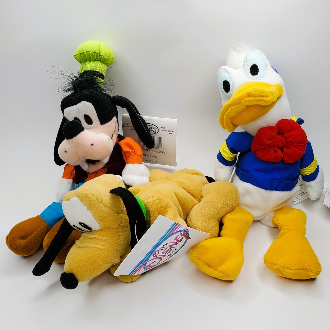Goofy Pluto Donald Duck Bean Bag Plush Disney Store and Parks ...