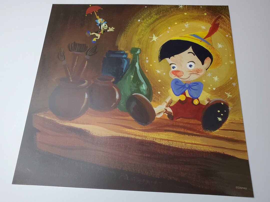 Pinocchio Lithograph Jiminy Cricket Lorelay Bové Authentic Disney ...