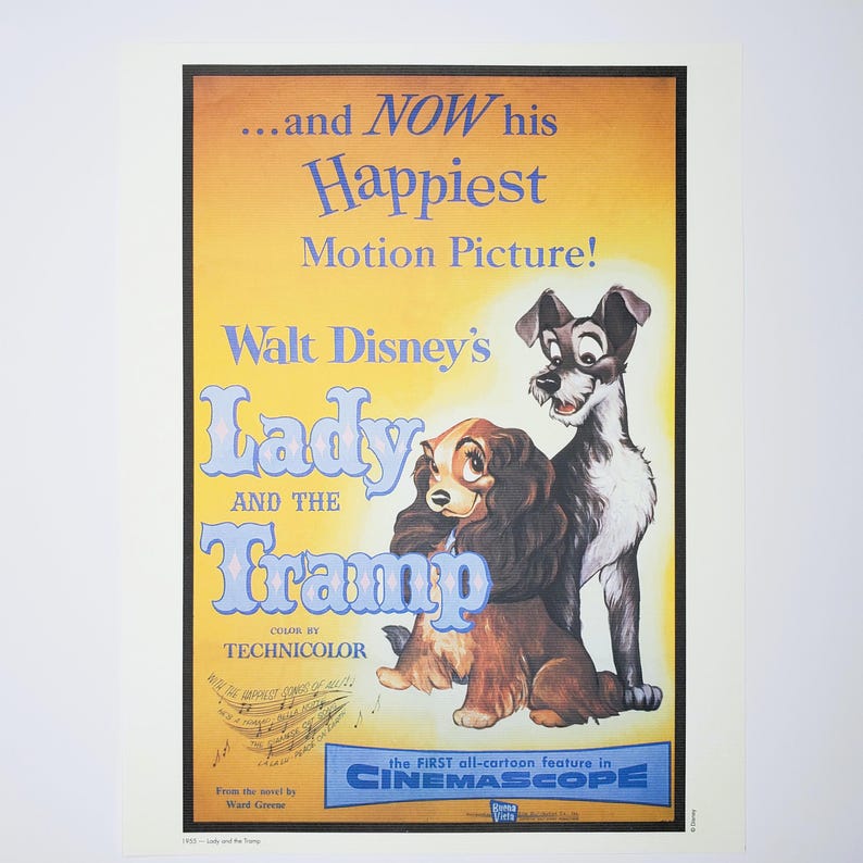 Lady and the Tramp Poster Authentic Disney Movie Print Art 11x14 ...